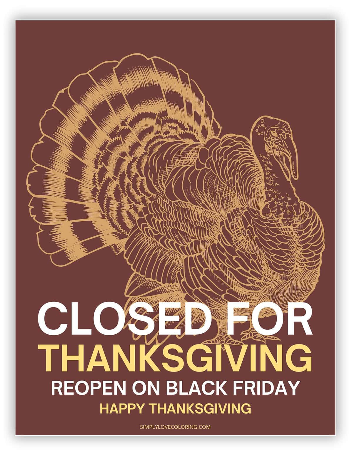 11 Free Printable Closed for Thanksgiving Signs (PDF Printables ...