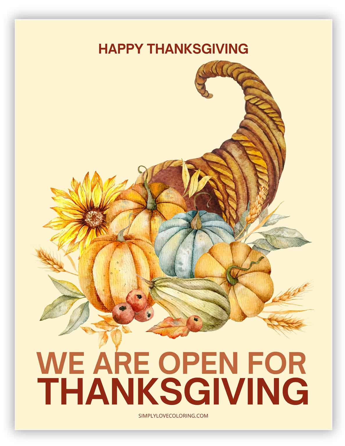 Free Thanksgiving Sign Printable Landscape