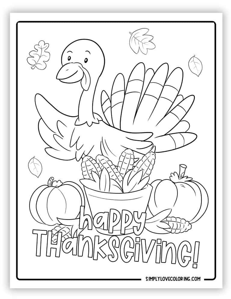38 Thanksgiving Coloring Pages (Free PDF Printables) - Simply Love Coloring