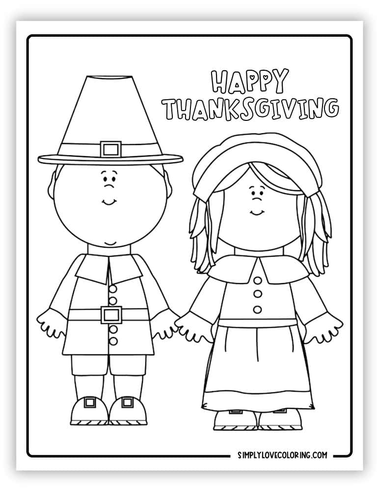 Pilgrim Coloring Pages (Free PDF Printables) - Simply Love Coloring