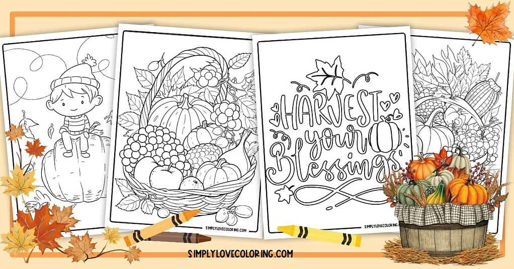 12 Harvest Coloring Pages (Free PDF Printables) - Simply Love Coloring