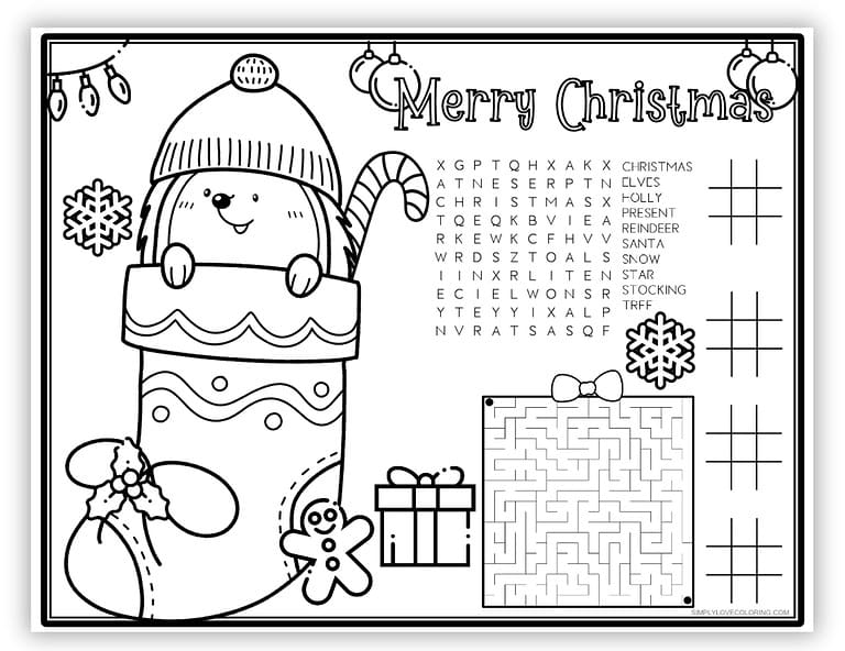 14 Printable Christmas Placemats Activity (Free PDF Printables ...