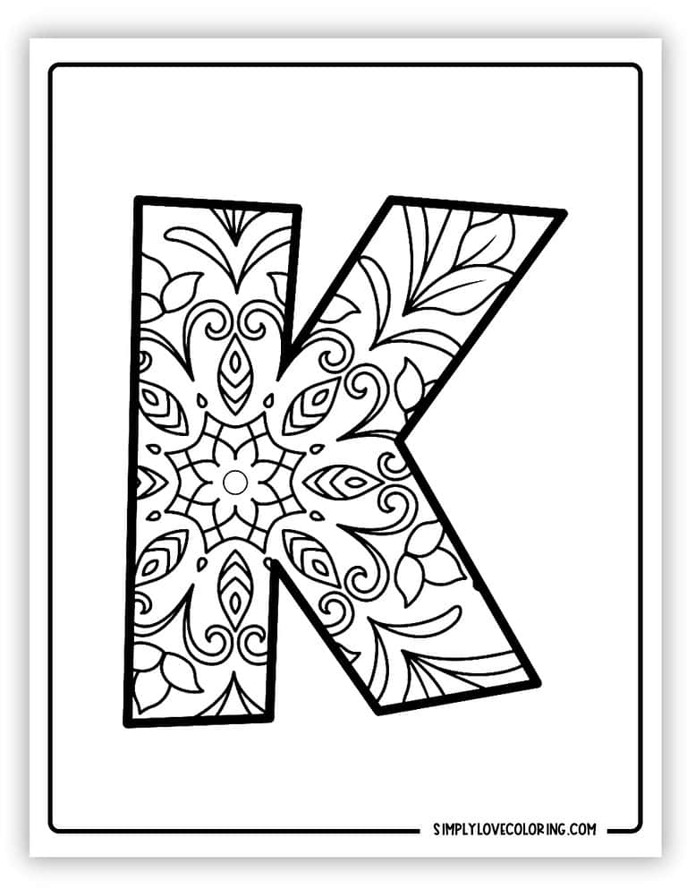 Mandala Alphabet Coloring Pages (Free PDF Printables) - Simply Love Coloring
