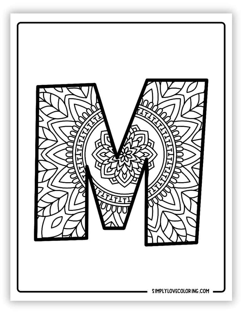 Mandala Alphabet Coloring Pages (Free PDF Printables) - Simply Love Coloring
