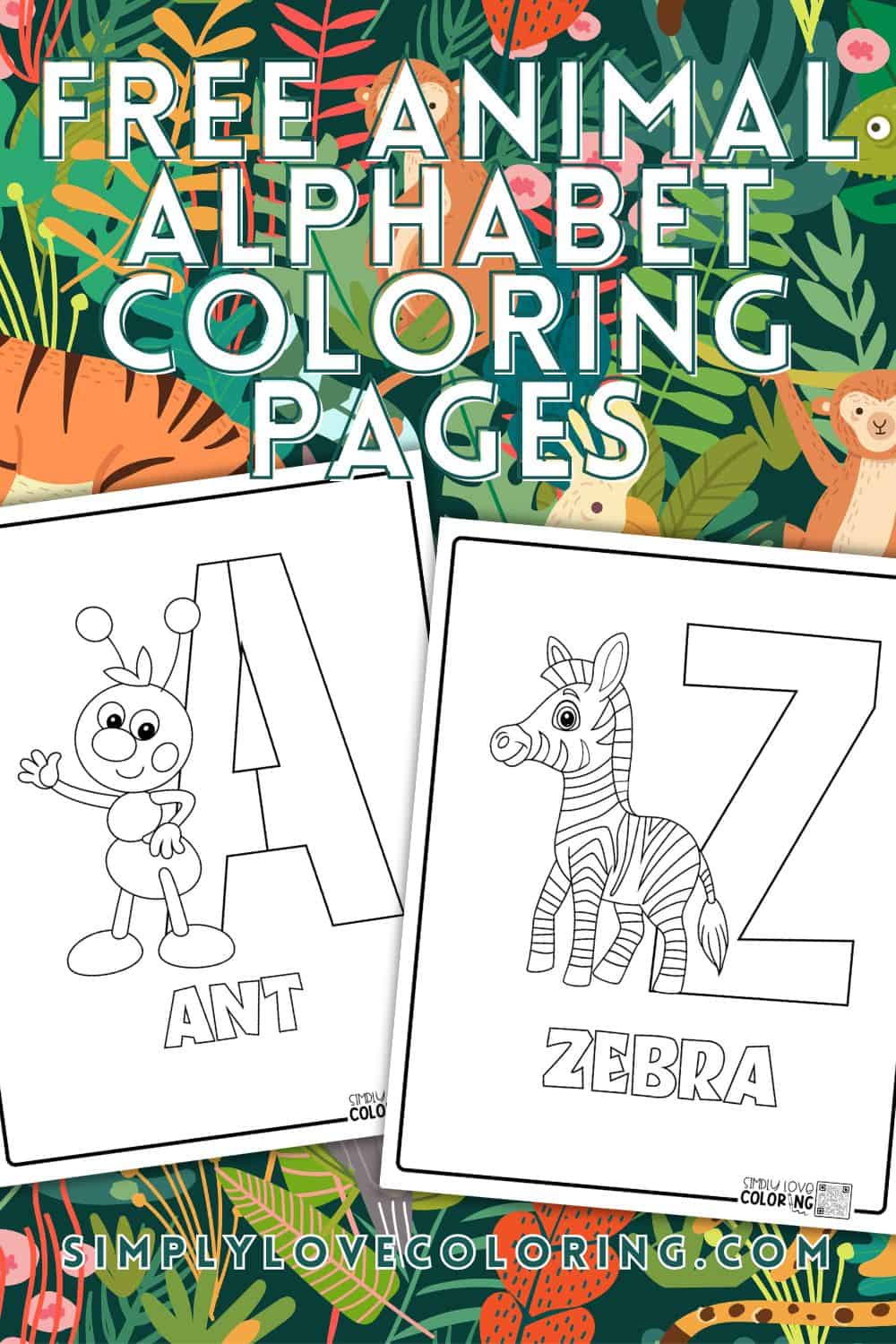 Animal Alphabet Coloring Pages (Free PDF Printables) - Simply Love Coloring