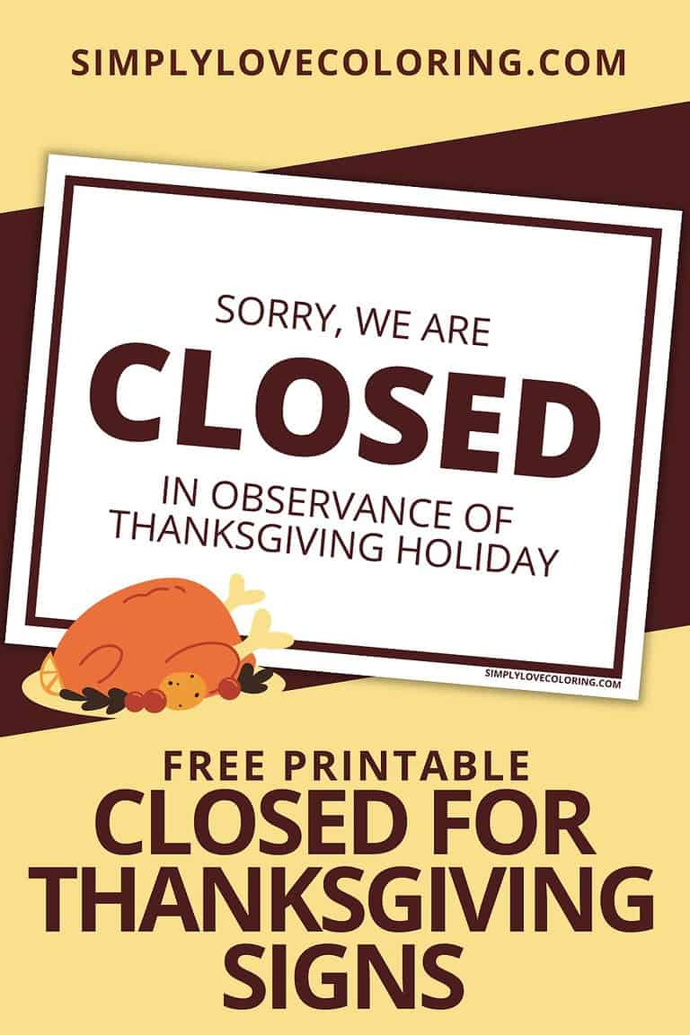 11 Free Printable Closed for Thanksgiving Signs (PDF Printables ...