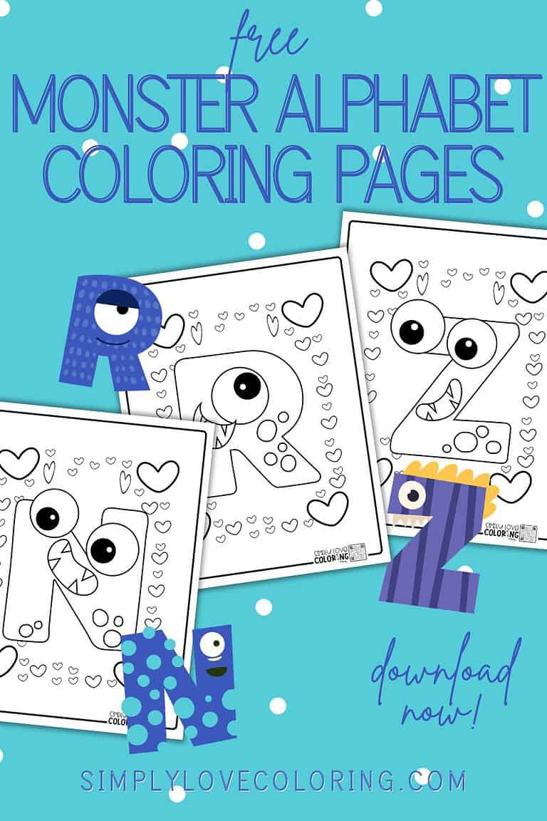 Monster Alphabet Coloring Pages (Free PDF Printables) - Simply Love ...