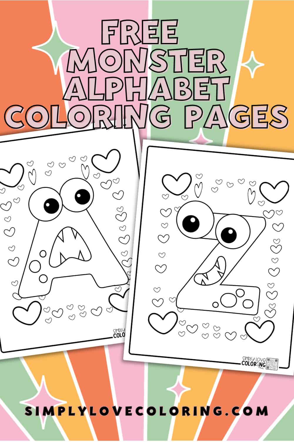 Monster Alphabet Coloring Pages (Free PDF Printables) - Simply Love ...