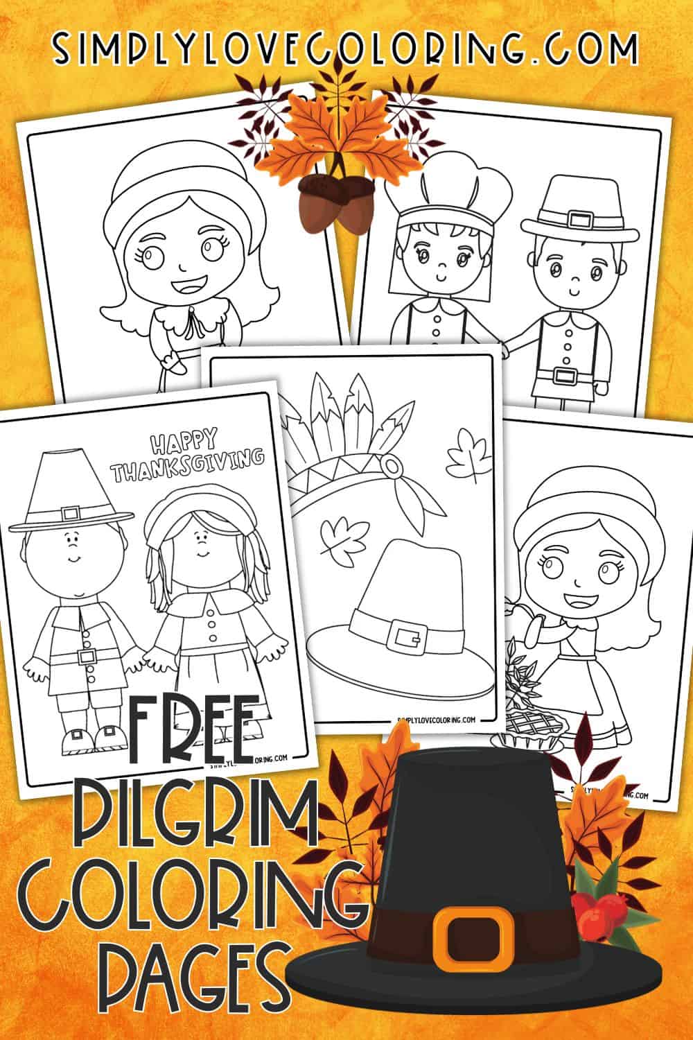 Pilgrim Coloring Pages (Free PDF Printables) - Simply Love Coloring