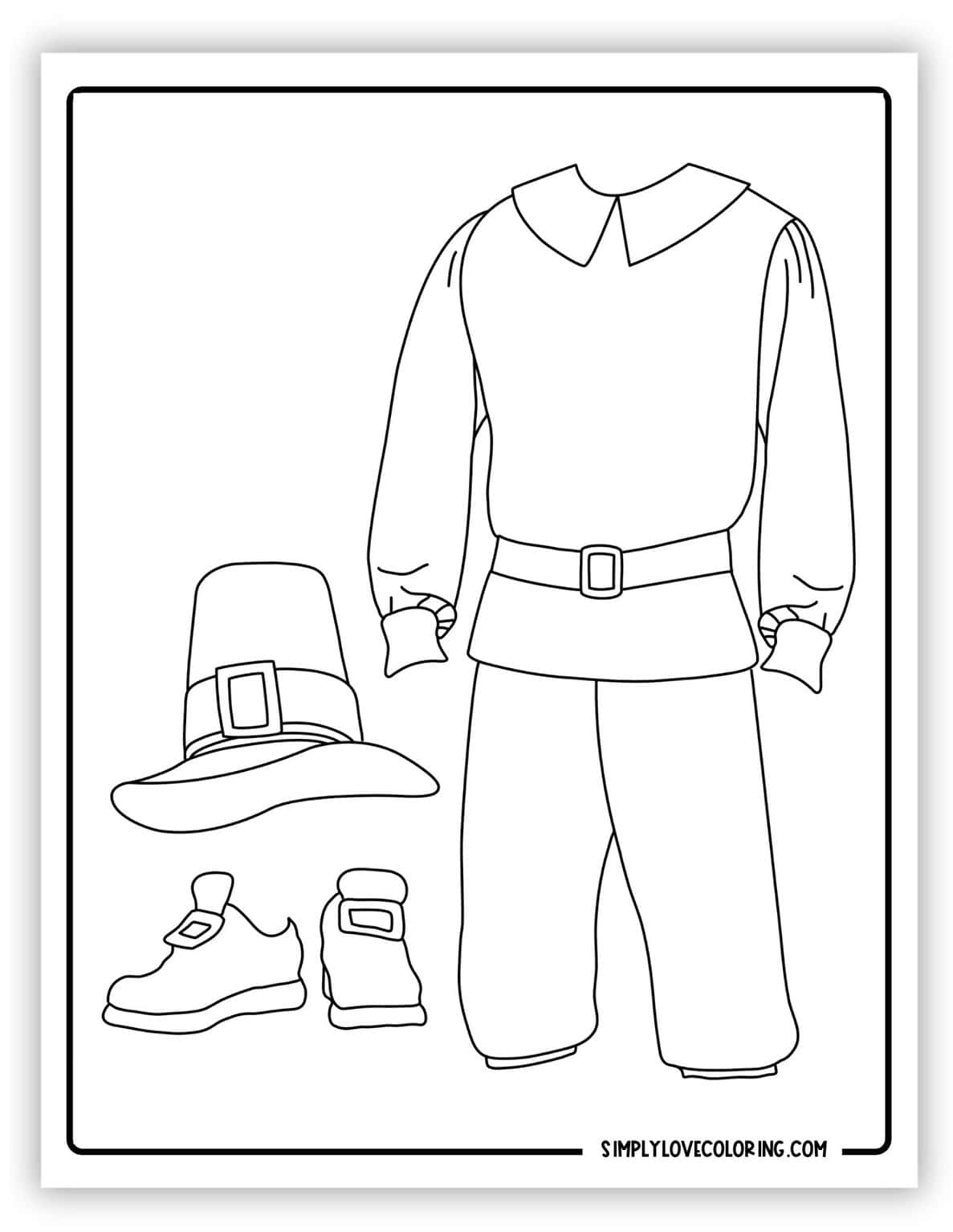 Pilgrim Coloring Pages (Free PDF Printables) - Simply Love Coloring