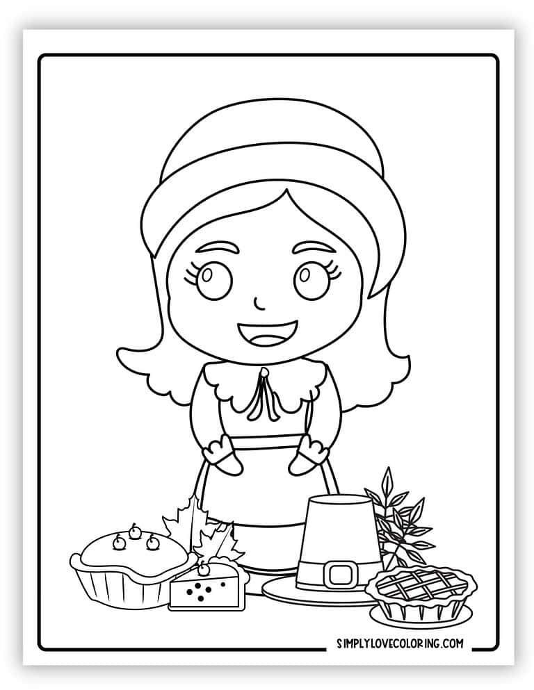 Pilgrim Coloring Pages (Free PDF Printables) - Simply Love Coloring