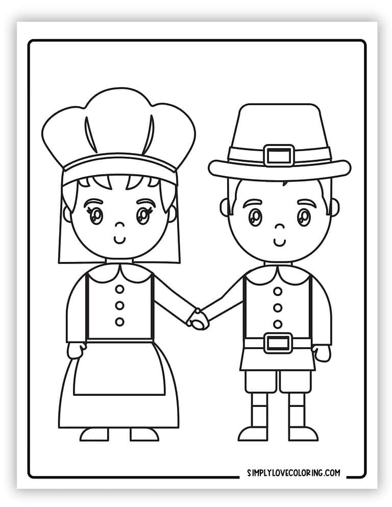 Pilgrim Coloring Pages (Free PDF Printables) - Simply Love Coloring