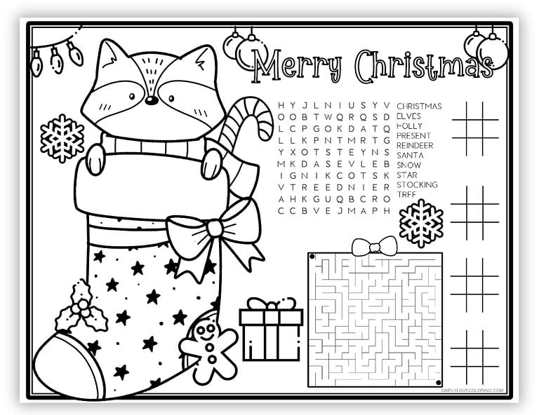 14 Printable Christmas Placemats Activity (Free PDF Printables ...