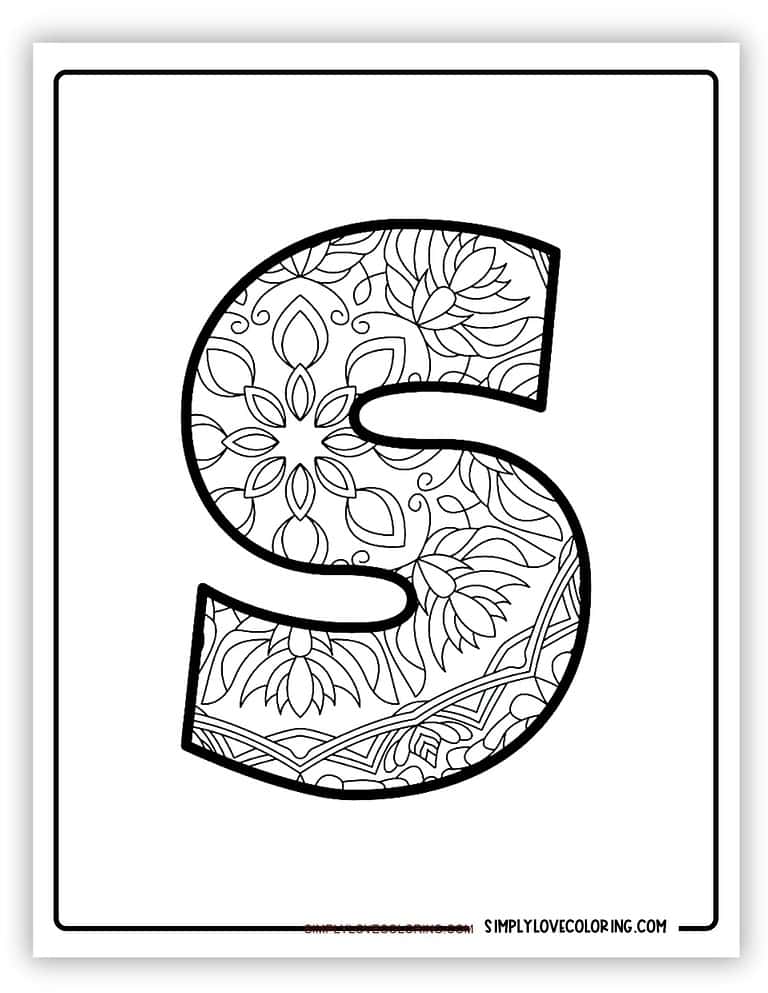 Mandala Alphabet Coloring Pages (Free PDF Printables) - Simply Love ...