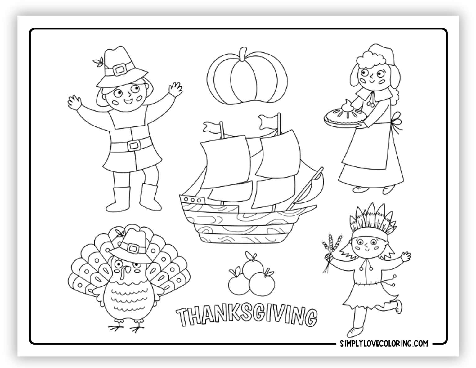 38 Thanksgiving Coloring Pages (Free PDF Printables) - Simply Love Coloring