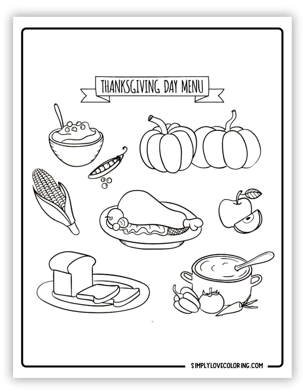 38 Thanksgiving Coloring Pages (Free PDF Printables) - Simply Love Coloring