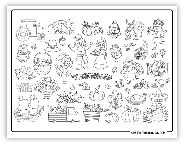 38 Thanksgiving Coloring Pages (Free PDF Printables) - Simply Love Coloring