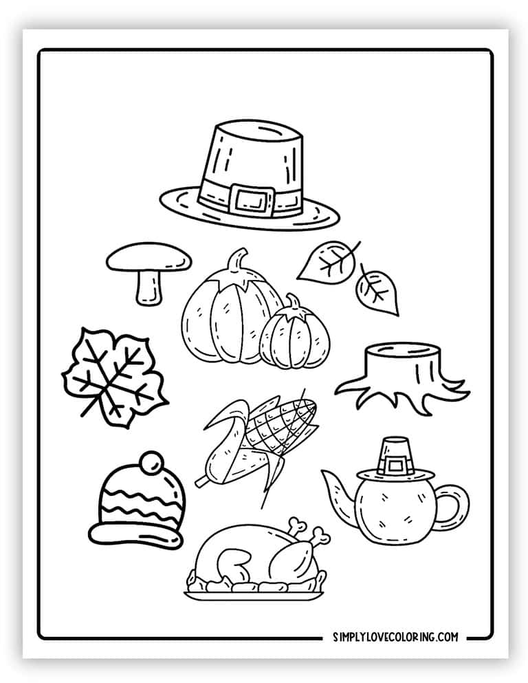 38 Thanksgiving Coloring Pages (Free PDF Printables) - Simply Love Coloring