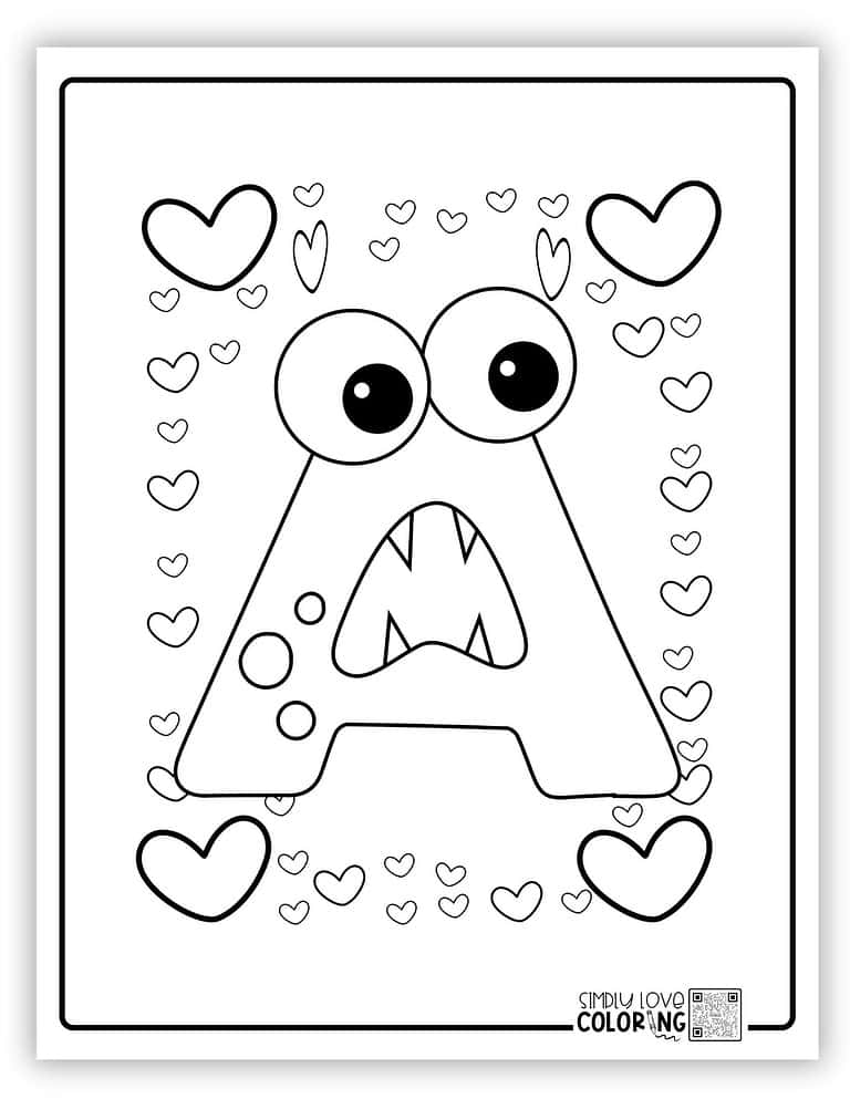 Monster Alphabet Coloring Pages (Free PDF Printables) - Simply Love ...