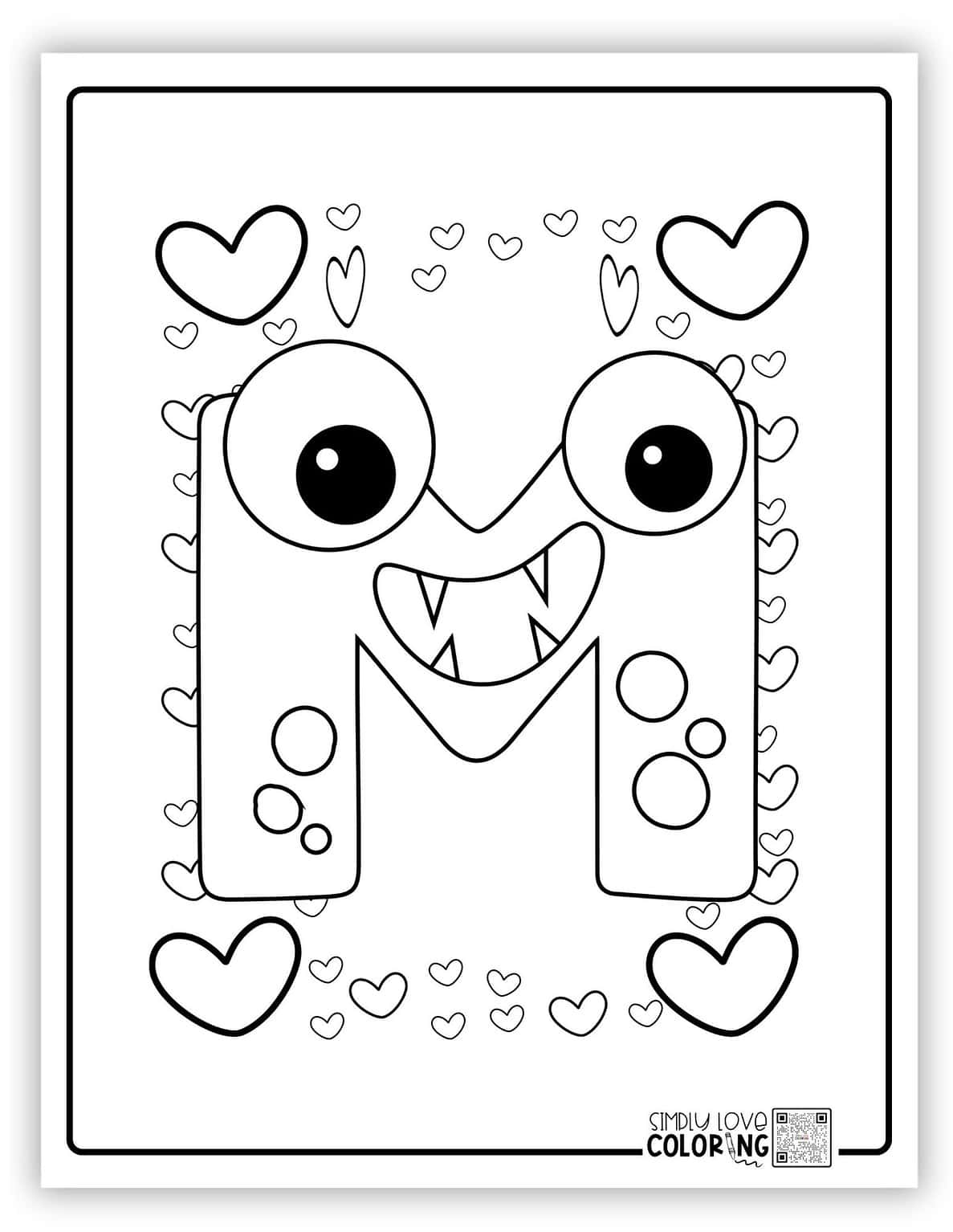 Monster Alphabet Coloring Pages (Free PDF Printables) - Simply Love ...