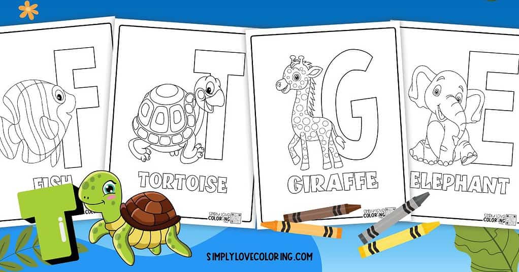 Animal Alphabet Coloring Pages (Free PDF Printables) - Simply Love Coloring