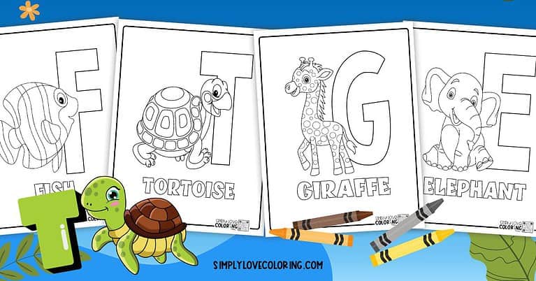 Animal Alphabet Coloring Pages (Free PDF Printables) - Simply Love Coloring