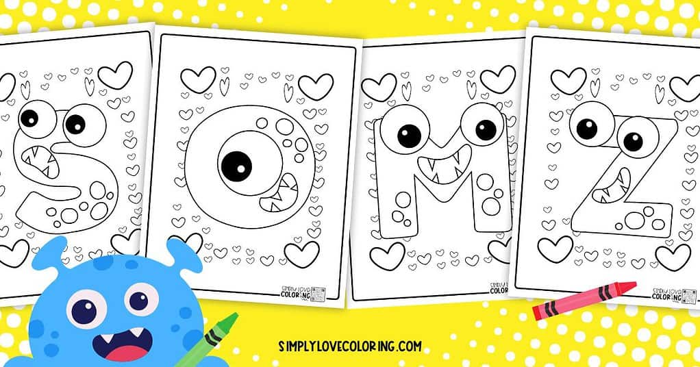 Monster Alphabet Coloring Pages (Free PDF Printables) - Simply Love ...