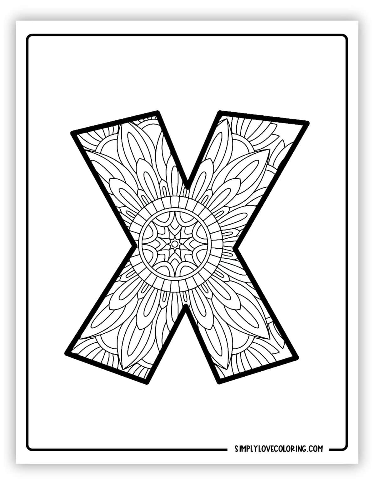 Mandala Alphabet Coloring Pages (Free PDF Printables) - Simply Love ...