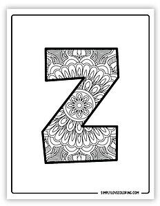 Mandala Alphabet Coloring Pages (Free PDF Printables) - Simply Love Coloring