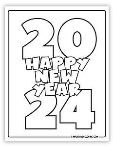 New Year's Coloring Pages (Free PDF Printables) - Simply Love Coloring