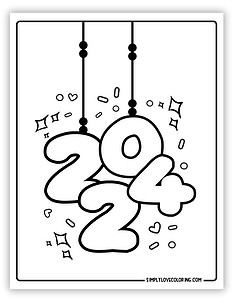 New Year's Coloring Pages (Free PDF Printables) - Simply Love Coloring