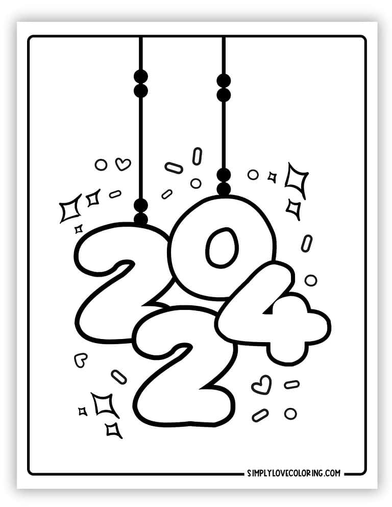 New Year's Coloring Pages (Free PDF Printables) - Simply Love Coloring