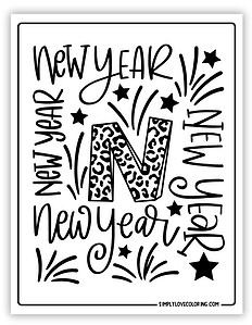 New Year's Coloring Pages (Free PDF Printables) - Simply Love Coloring