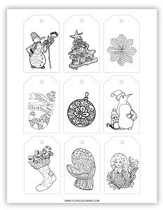 54 Christmas Gift Tag Coloring Pages (Free PDF Printables) - Simply ...