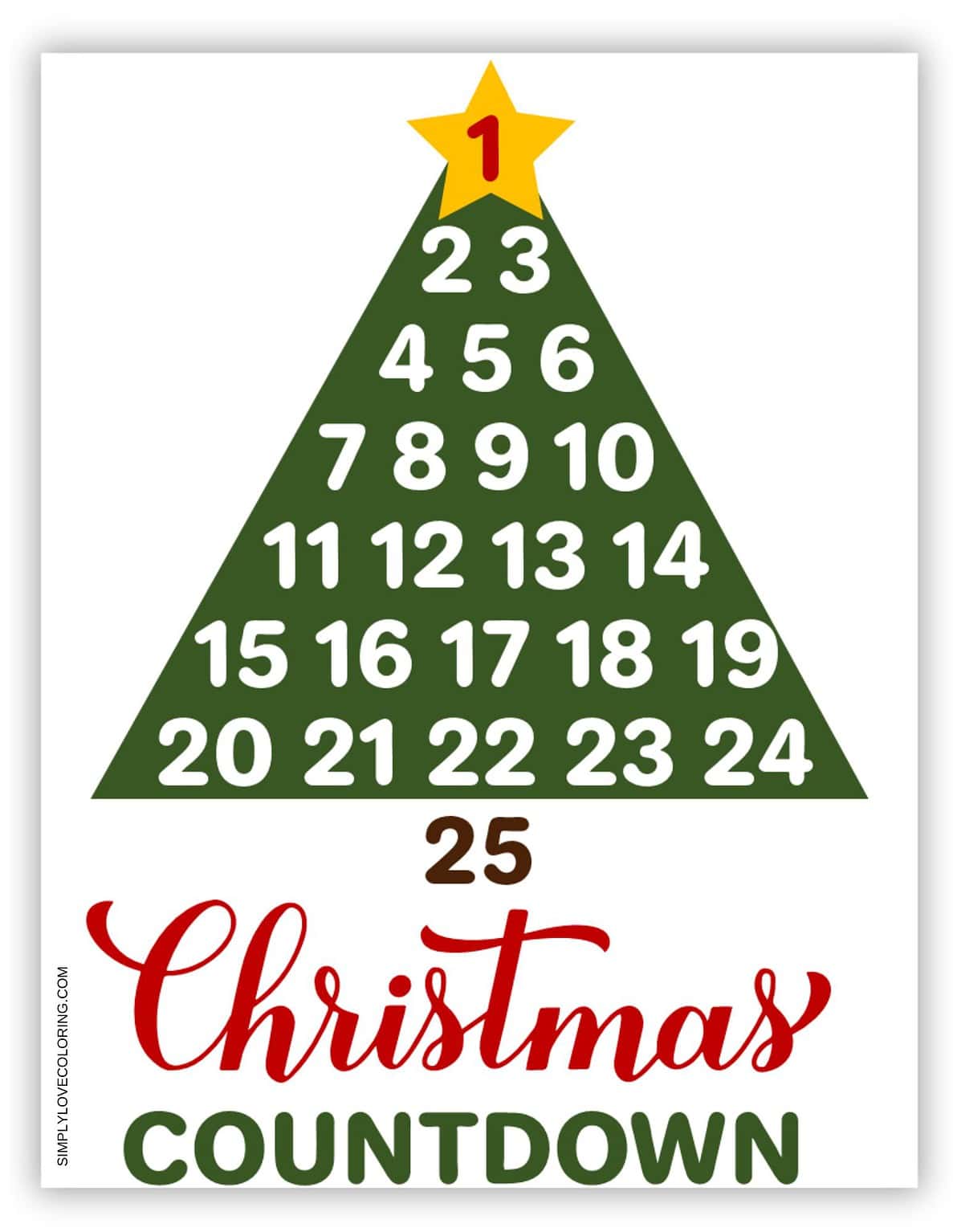 12 Christmas Countdown Calendars (Free PDF Printables) - Simply Love ...