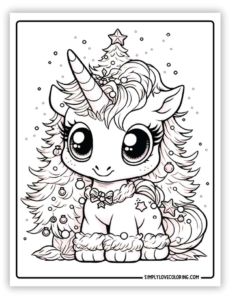 21 Christmas Unicorn Coloring Pages (Free PDF Printables) - Simply Love ...