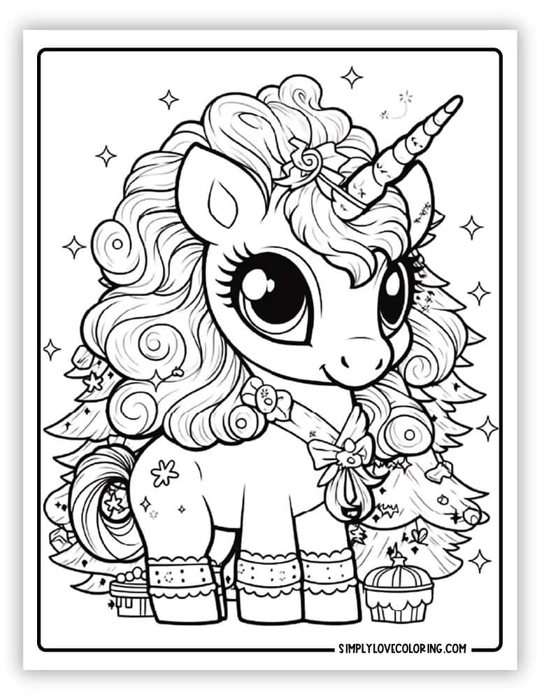 21 Christmas Unicorn Coloring Pages (Free PDF Printables) - Simply Love ...