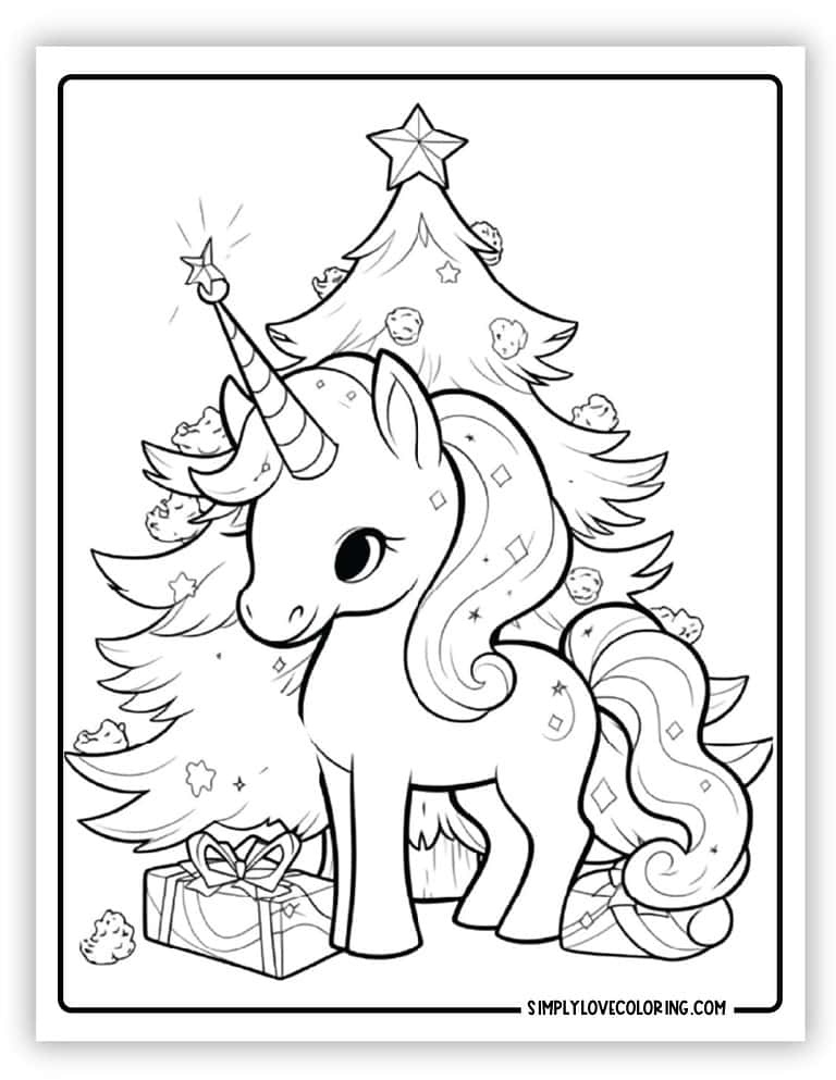 21 Christmas Unicorn Coloring Pages (Free PDF Printables) - Simply Love ...