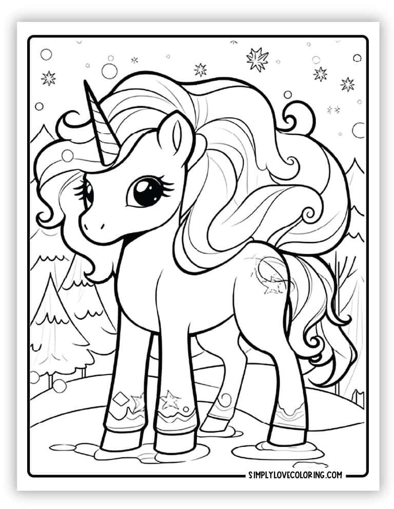 21 Christmas Unicorn Coloring Pages (Free PDF Printables) - Simply Love ...