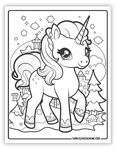 21 Christmas Unicorn Coloring Pages (Free PDF Printables) - Simply Love ...