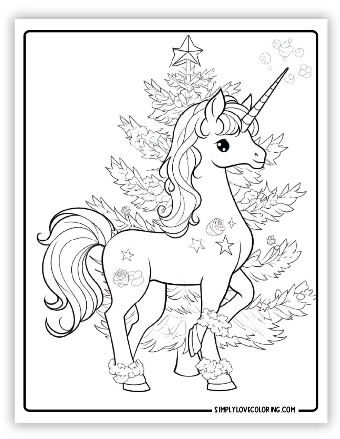 21 Christmas Unicorn Coloring Pages (Free PDF Printables) - Simply Love ...