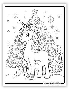 21 Christmas Unicorn Coloring Pages (Free PDF Printables) - Simply Love ...