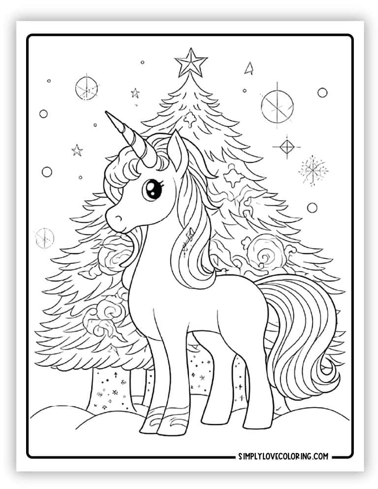 21 Christmas Unicorn Coloring Pages (Free PDF Printables) - Simply Love ...