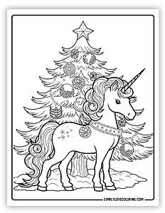 21 Christmas Unicorn Coloring Pages (Free PDF Printables) - Simply Love ...