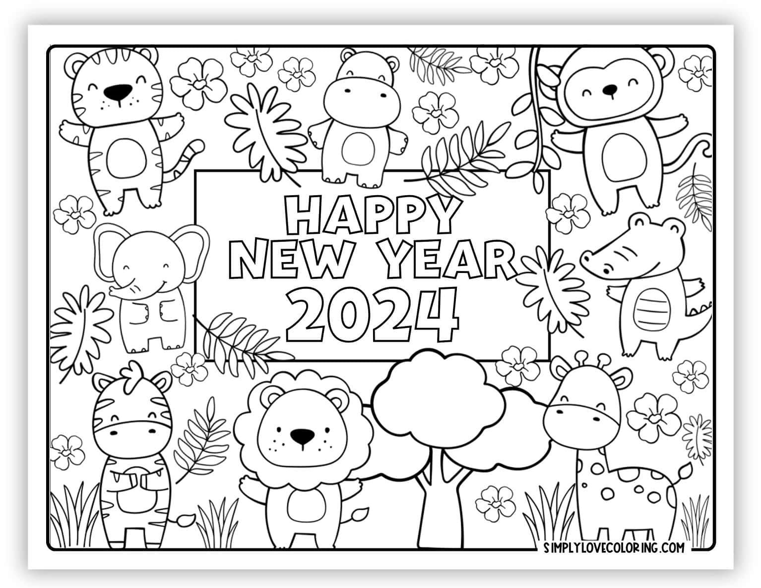 New Year's Coloring Pages (Free PDF Printables) - Simply Love Coloring