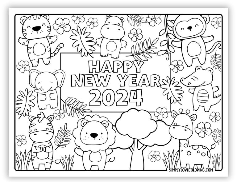 New Year's Coloring Pages (Free PDF Printables) - Simply Love Coloring