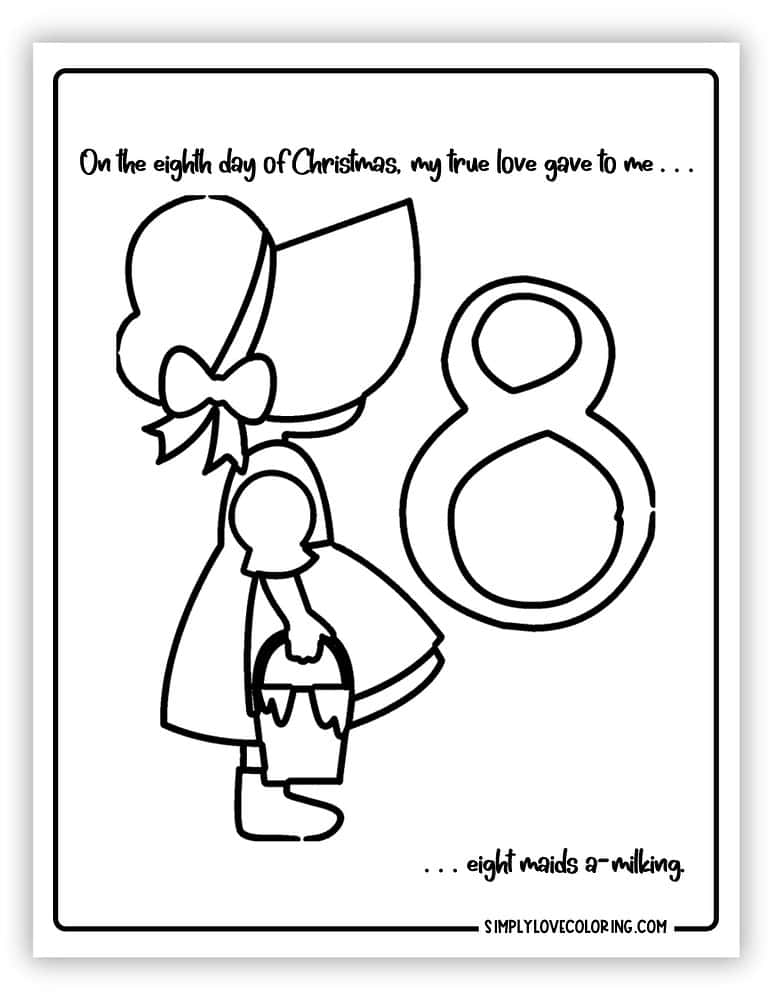 12 Days of Christmas Coloring Pages (Free PDF Printables) - Simply Love ...