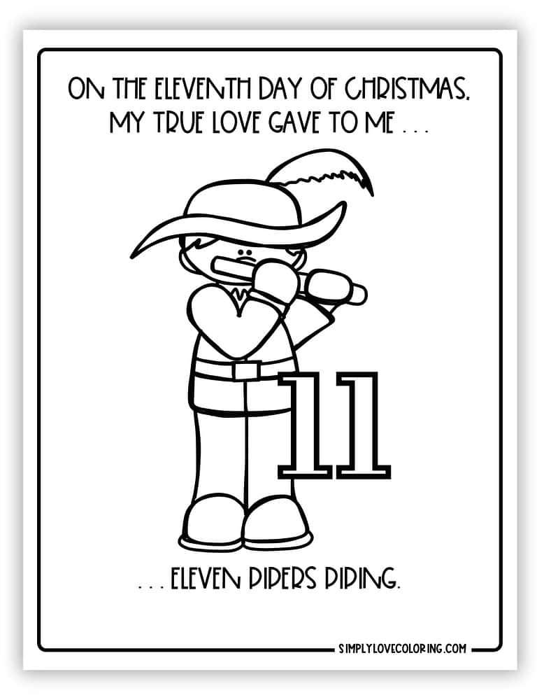 12 Days of Christmas Coloring Pages (Free PDF Printables) - Simply Love ...