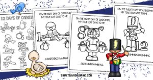 12 Days of Christmas Coloring Pages (Free PDF Printables) - Simply Love ...