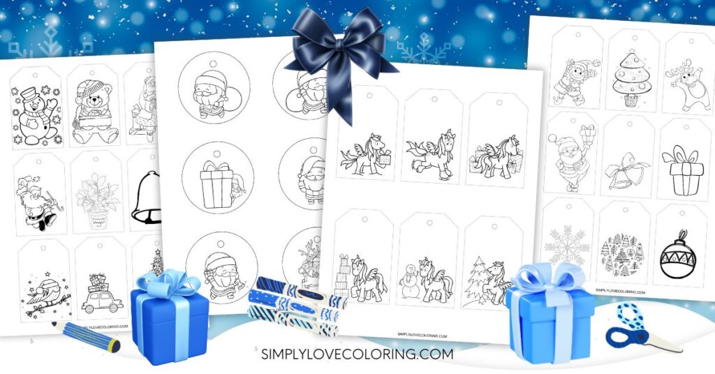 54 Christmas Gift Tag Coloring Pages (Free PDF Printables) – Simply ...